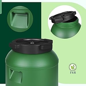 F & R Wasserkanister mit Hahn 60 Liter aus HDPE I I Regentonne mit Deckel I Kanister Hahn I ...