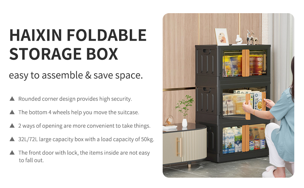 HAIXIN Aufbewahrungsbox mit Deckel, 32L Boxen Aufbewahrung Ordnungsboxen Storage boxes Kisten ...