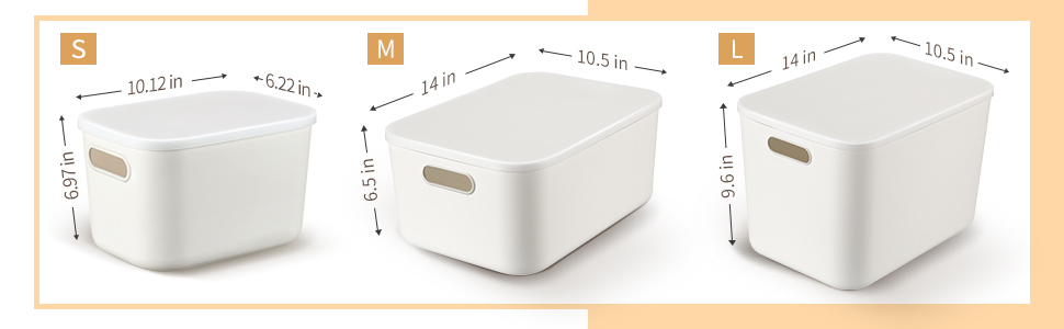 Amazon.com - Tuanse 8 Pieces White Plastic Storage Bins with Lids ...