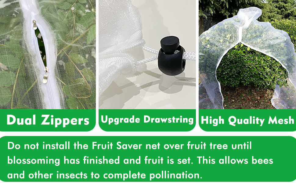 Amazon.com : HYUKM 2 Pack 8.2x6.6 Ft Bird Netting for Garden with Zipper, Fruit Tree Netting ...