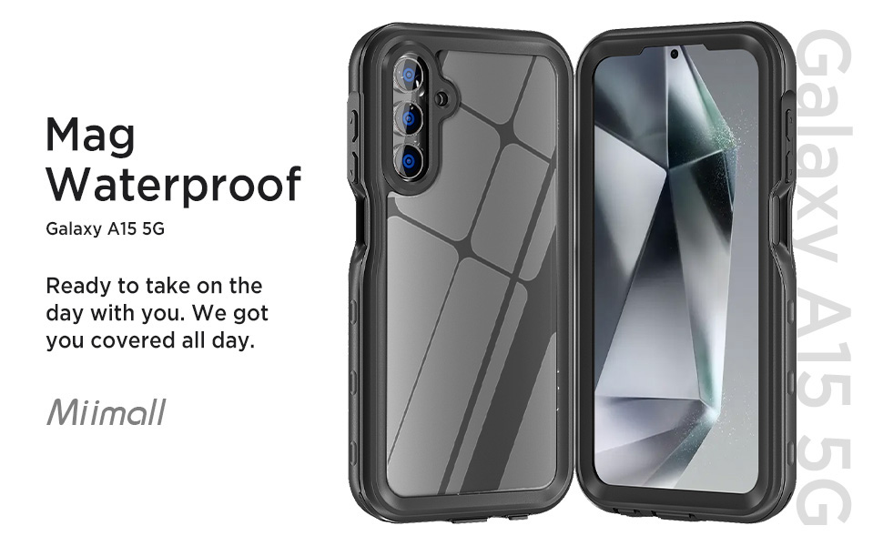 Amazon.com: Miimall for Samsung Galaxy A15 5G Case Waterproof, [IP68 Underwater][14FT Military ...