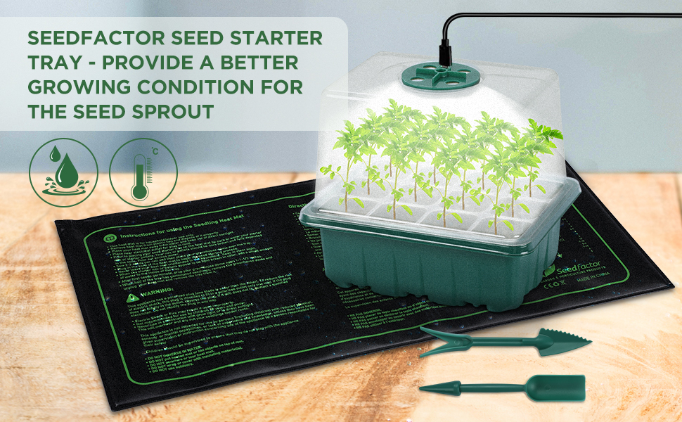 Amazon.com : Seedfactor 7-Pack Seed Starter Kit with Grow Light (12 Cells per Tray), Plant ...