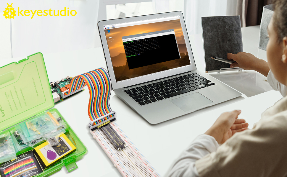 KEYESTUDIO Starter Kit for Raspberry Pi 4, Breadboard GPIO Kit for ...