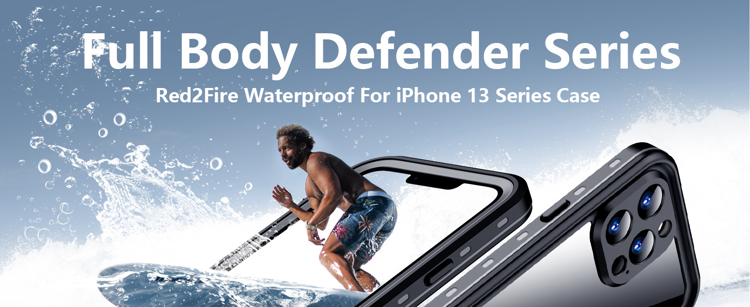 Amazon.com: Red2Fire for iPhone 13 Pro Case Waterproof, [Built-in Screen Protector & Camera ...