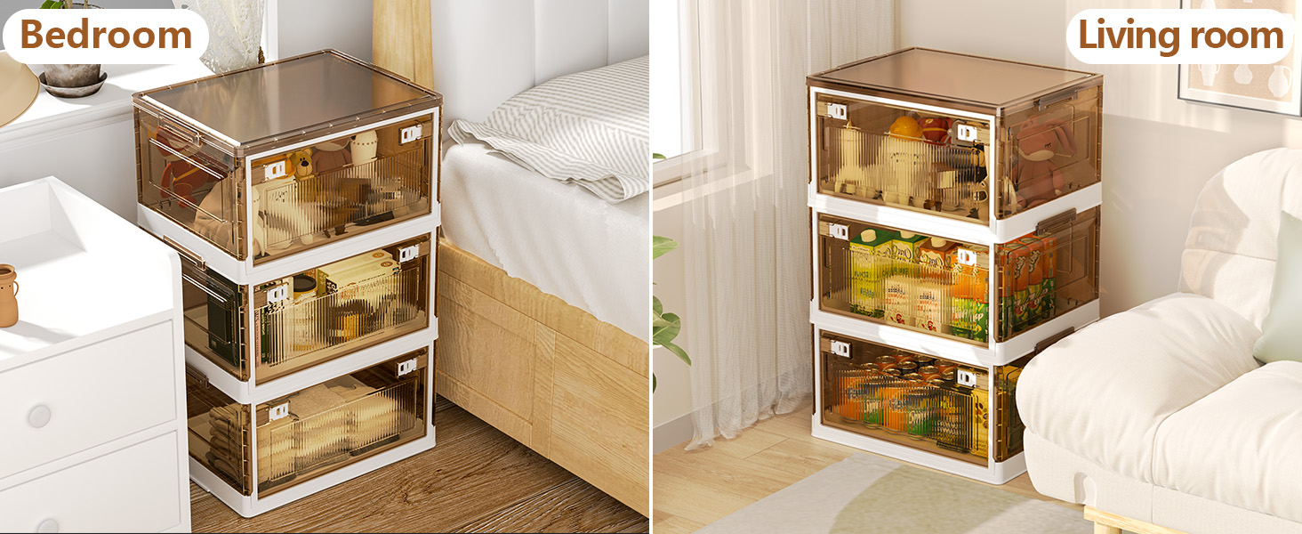 Amazon.com - YFXCVSL 26Qt Plastic Storage Bins with 1 Lid 3 Tier ...