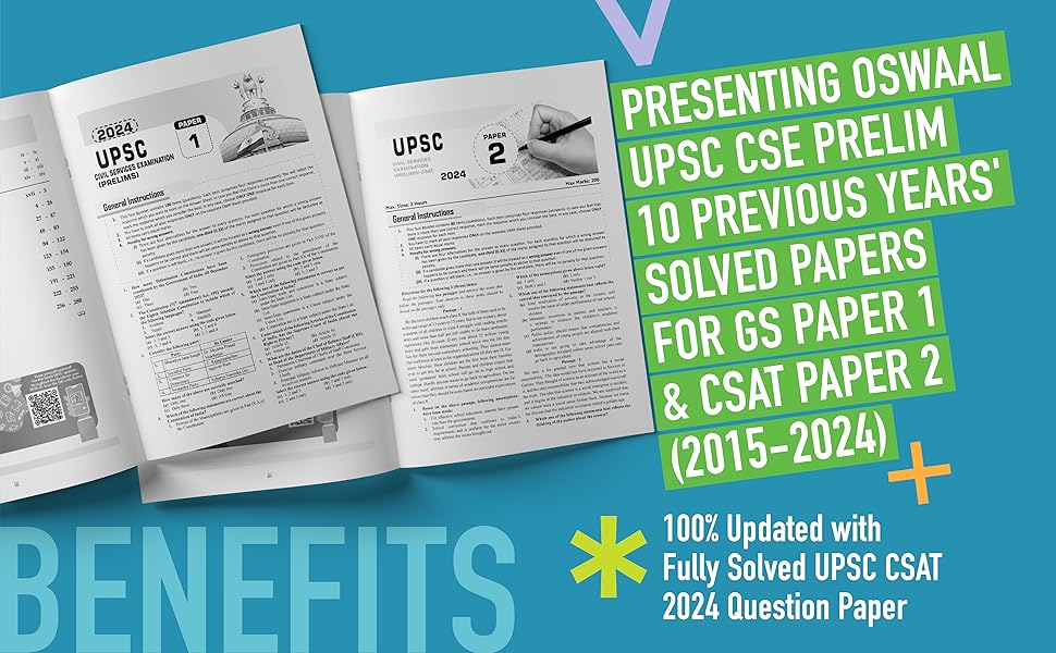 Buy Oswaal UPSC CSE Prelims 10 Previous Years Solved Papers | General Studies | Paper I & II ...