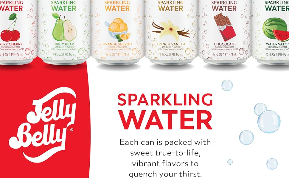 Amazon.com: Jelly Belly Chocolate Sparkling Water, Sugar-Free 0 Calorie Seltzer, 16 Ounce Can ...
