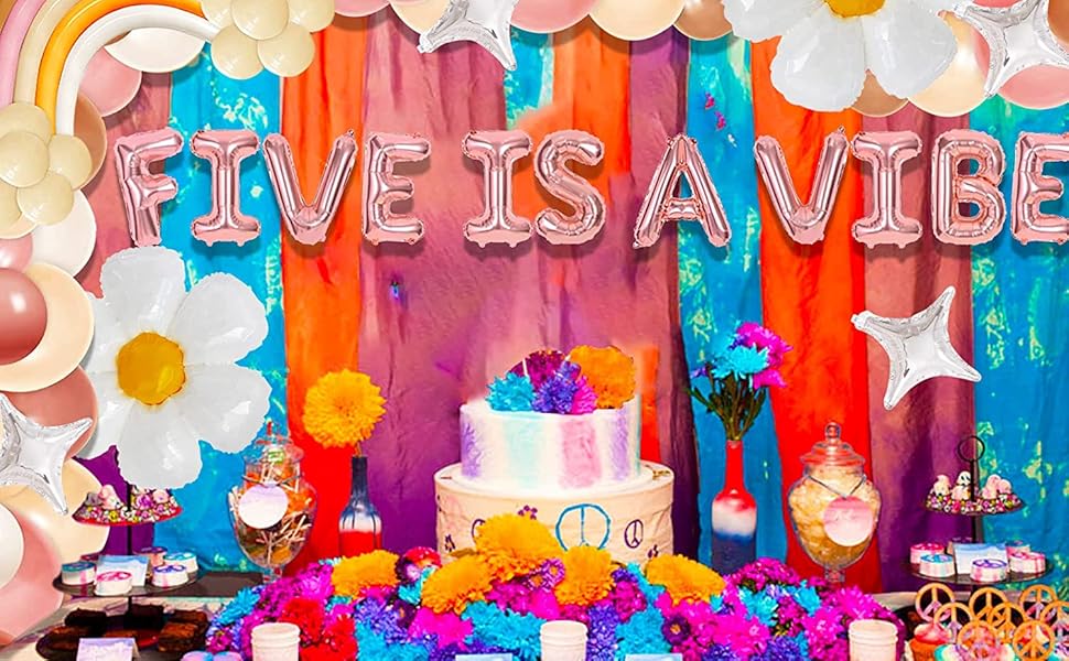 Amazon.com: 98PCS Five is a Vibe Birthday Decoration Five is a Vibe Banner Five is a Vibe ...