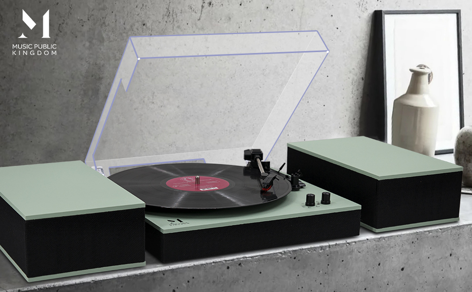 Amazon.com: MPK Bluetooth Record Player,Turntable HiFi System with ...