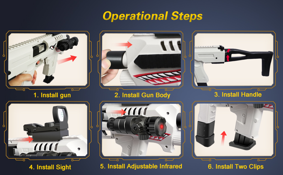 Amazon.com: Bugrtey Pistola de juguete de dos modos, rifle de expulsión con 80 balas suaves, 40 ...