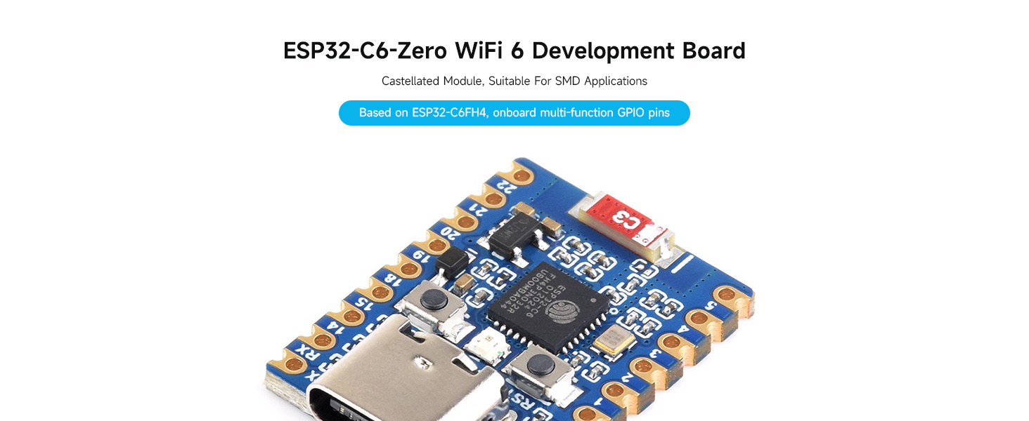 Waveshare ESP32-C6 Mini Development Board(with Pre-soldered Header ...