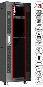 Amazon.com: Sysracks - Server Rack - Locking Cabinet - Network Rack Cabinet Enclosure - Rack ...