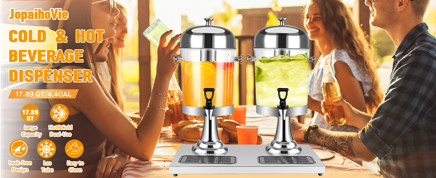 Amazon.com | JopaihoVie Drink Dispenser with Stand 4.4 Gallon – Drink Dispenser Tower with Ice ...