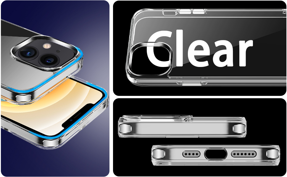 Amazon.com: JJGoo Compatiable with iPhone 12 Mini Case Clear, Transparent Shockproof Phone Case ...