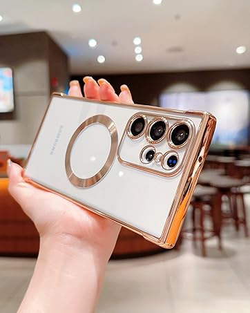 Amazon.com: RALEAVO for Samsung Galaxy S21 Ultra Case Luxury Plating Case Cover Slim Lightweight ...