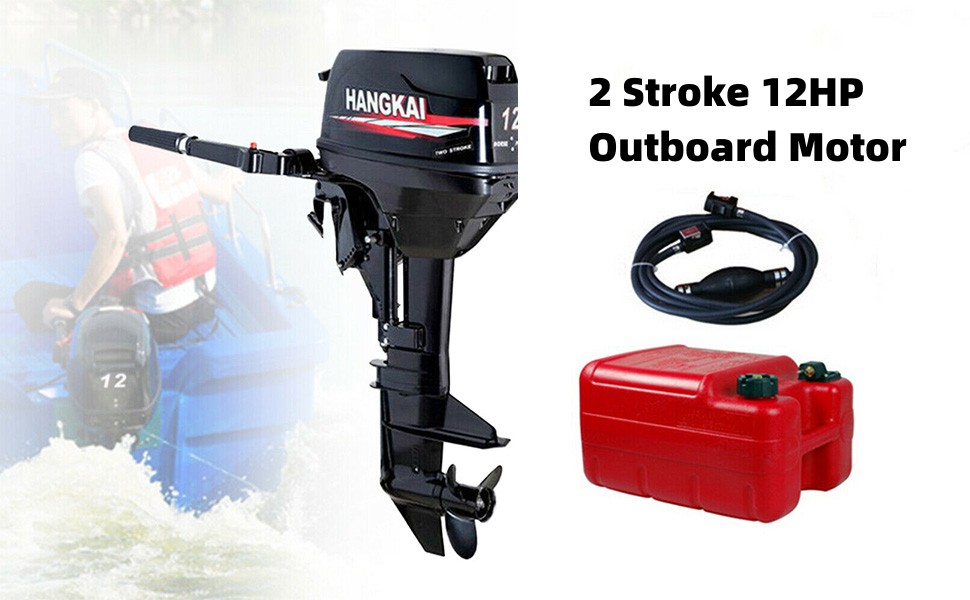 Amazon.com : TBVECHI 2 Stroke 12HP Outboard Motor Engine CDI Water Cooling System 169CC ...