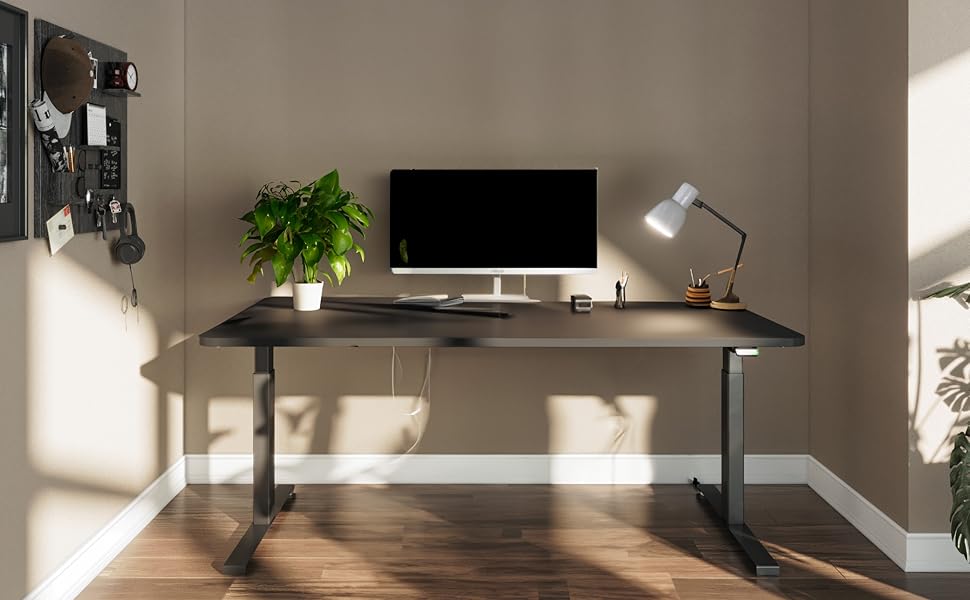 Tischling® höhenverstellbarer Schreibtisch 150x70 cm - Made in Germany - 130kg Tragkraft inkl ...