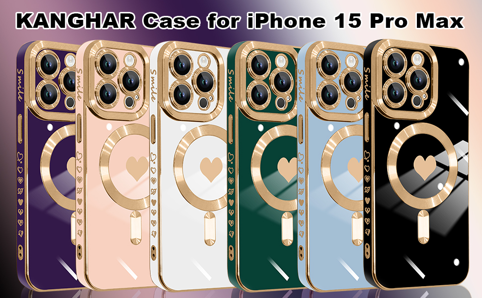 Amazon.com: KANGHAR Magnetic Case Designed for iPhone 15 Pro Max for Women Girls Luxury Plating ...