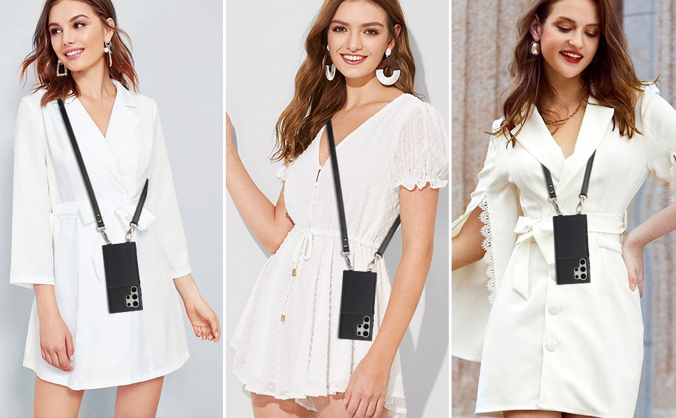 Amazon.com: Vofolen for Samsung Galaxy S24 Ultra Wallet Case with Card Holder, Crossbody Lanyard ...