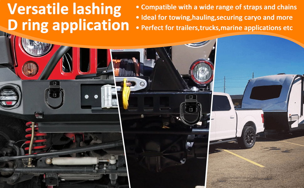 Amazon.com: GardEasy 4Pack 1/2" Heavy Duty Bolt-On Forged D Ring, Trailer Tie Down Bolt-On D ...