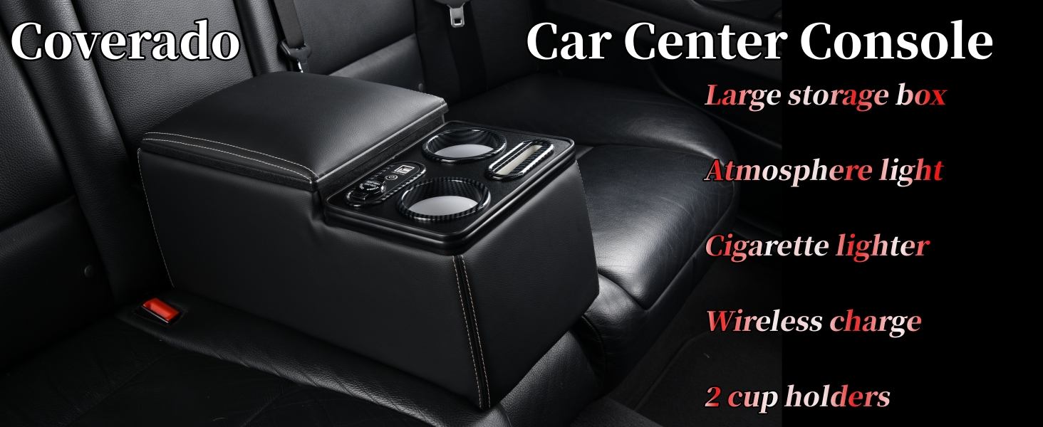 Amazon.com: Coverado Car Center Console, Universal Rear Bench Seat Consoles, Back Seat Car ...