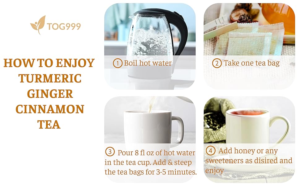 Amazon.com : Special Turmeric Ginger Cinnamon Tea, 100% Natural, Hand ...