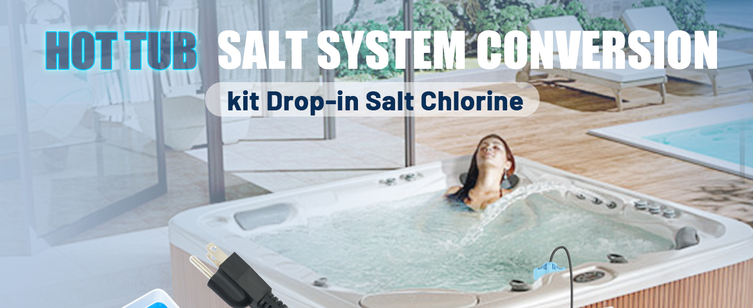 Amazon.com : Fenglesha Hot Tub Salt System Conversion kit Drop-in Salt Chlorine Generator for ...