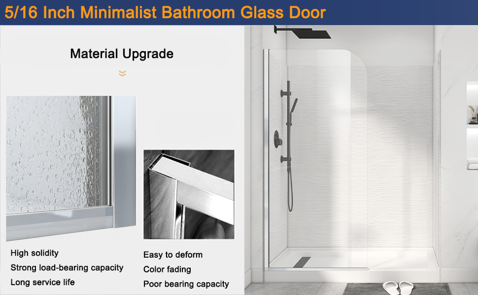 Amazon.com: Glass Shower Panel, 32" W x 78" H Semi-Framed Fixed Shower Glass Panel in Silver ...