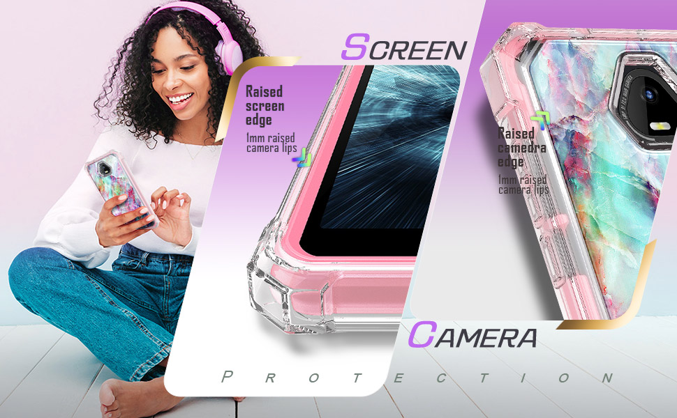 Amazon.com: NZND Compatible with Schok Volt SV55 Case with [Built-in Screen Protector], Full ...