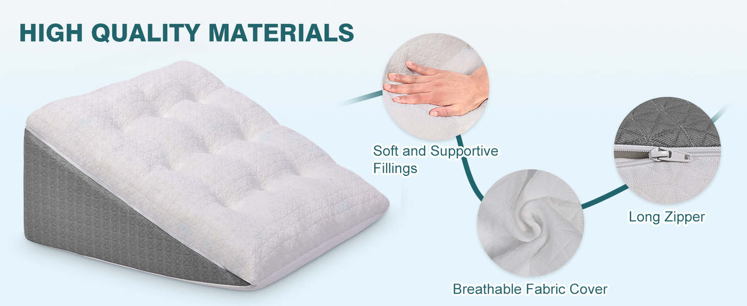 Amazon.com: TANYOO Wedge Pillow for Sleep Apnea Bed Wedge Pillow for Acid Reflux Relief Shredded ...