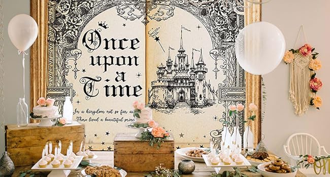Amazon.com : Avezano Fairy Tale Books Backdrop Vintage Once Upon a Time ...