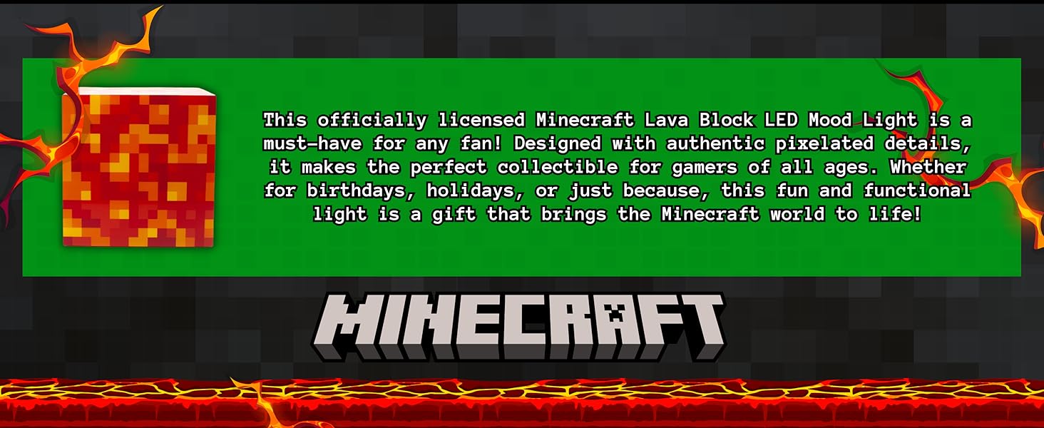 Minecraft Lava Block Led Mood Light | Minecraft Mood Lighting | 6 ...
