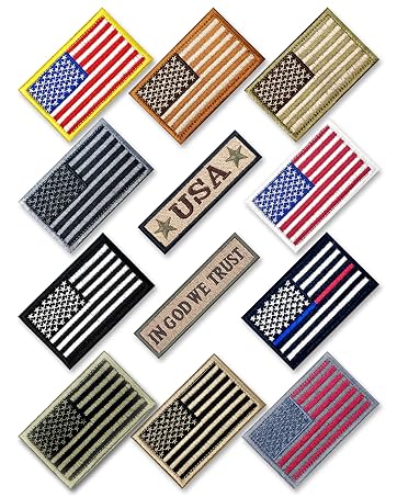 Amazon.com: American Flag Patch 12pcs Bundle Set, Funny Vintage Hook & Loop Fastener Full ...