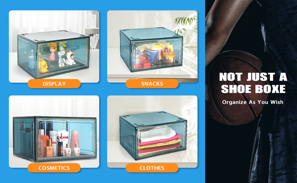 Amazon.com: DAYOOH Clear Shoe Boxes, Plastic Stackable Acrylic Shoe Box for Display Case Sneaker ...