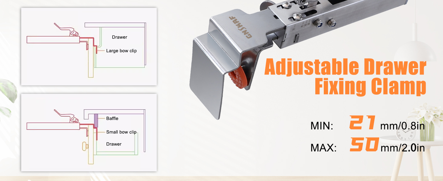 GNSKRF Adjustable Drawer Fixing Clamp, 2 Pack Adjustable Drawer Front Installation Clamps ...