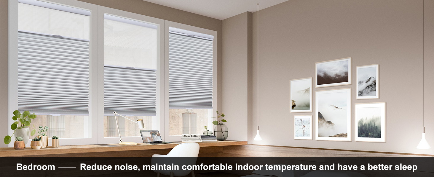 Persilux Custom Size Cordless Cellular Shades Top Down Bottom Up Pleated Window Shades 100% ...