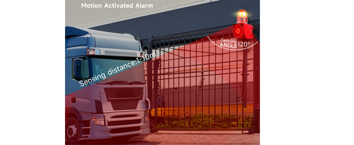 Amazon.com: Y DIANS S Motion Sensor Alarm 120dB Horn Adjustable Volume ...