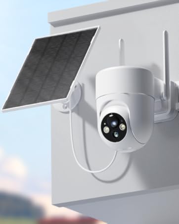 LIWAN Security Cameras Wireless Outdoor, 2K Solar Security Camera Outdoor, Camera Surveillance ...
