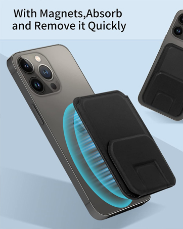 Amazon.com: Mhvewi Magnetic Wallet Stand Compatible with iPhone 15/14/13/12 Series & Magsafe ...