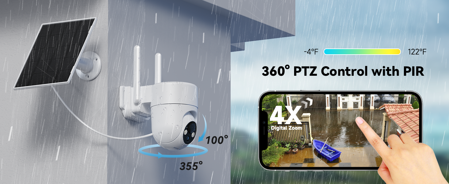 LIWAN Security Cameras Wireless Outdoor, 2K Solar Security Camera Outdoor, Camera Surveillance ...