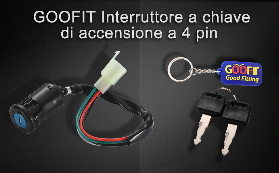 GOOFIT Set Di Interruttori A Chiave Di Accensione 4 Pin Sostituzione Per 50cc 70cc 90cc 110cc ...