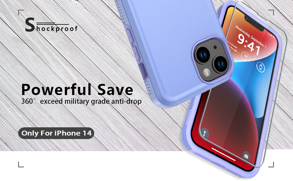 Amazon.com: Diverbox for iPhone 14 case [Shockproof] [Dropproof] [Tempered Glass Screen ...