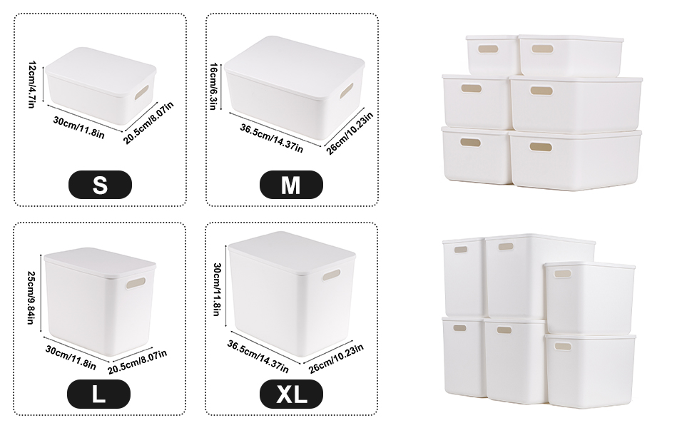 Amazon.com - DOUKE White Large Plastic Storage Bins with Lids, 30qt ...