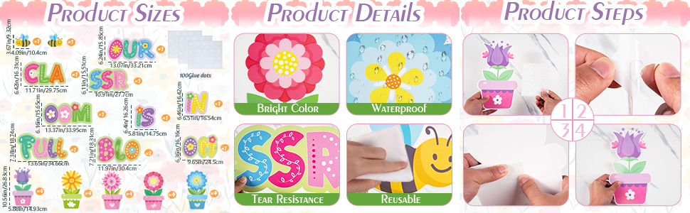 Amazon.com: VABAMNA Spring Bulletin Board Decorations for Classroom ...