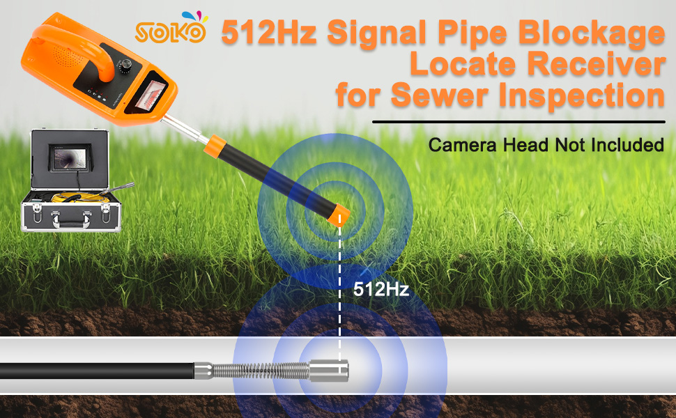 SOKO Pipe Locator Receiver 512Hz, Go with Sonde Transmitter for Sewer ...