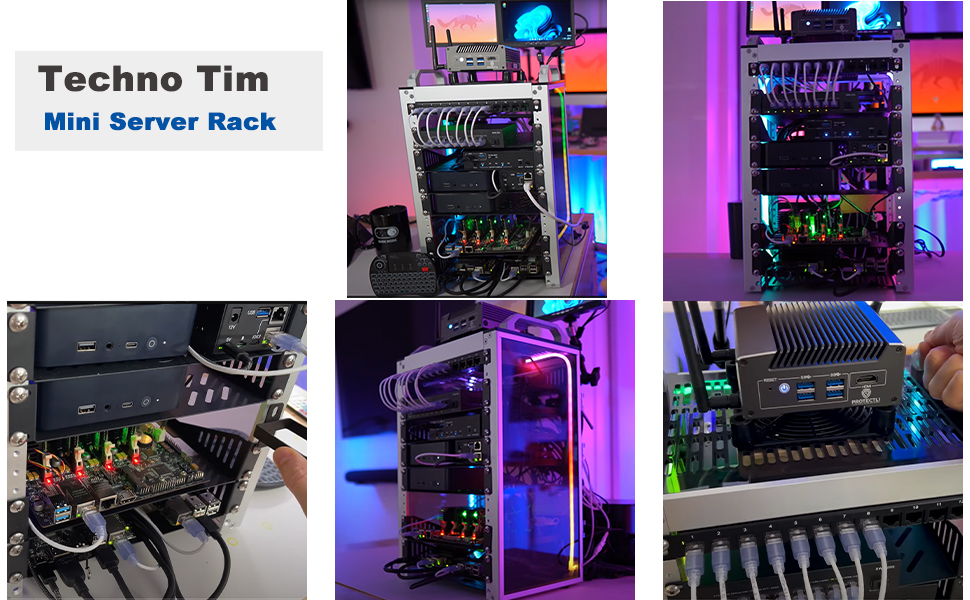 GeeekPi 8U Server Rack DeskPi RackMate T1 Rackmount Server Case for ...