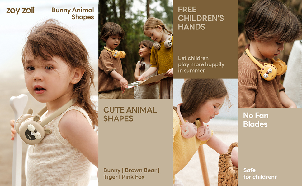 Amazon.com: Zoy zoii Neck Fan for Kids, Hands Free Bladeless Fan, Portable Wearable Personal Fan ...