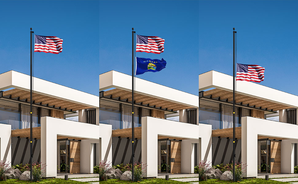 Amazon.com : RUFLA Flag Poles for Outside House in Ground - 20FT ...