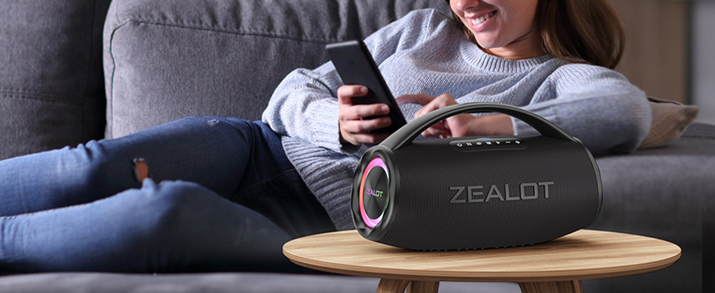 ZEALOT S97 80W Bluetooth Speaker 16000mAh Battery 36-Hours Playtime Waterproof IPX6 Outdoor ...