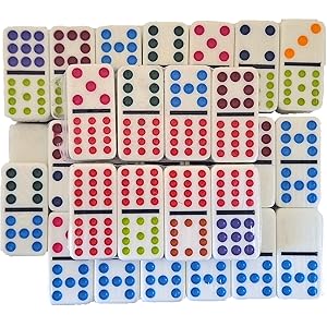Amazon.com: CHH Games Double 12 Mexican Train Dominoes Color Dot in ...